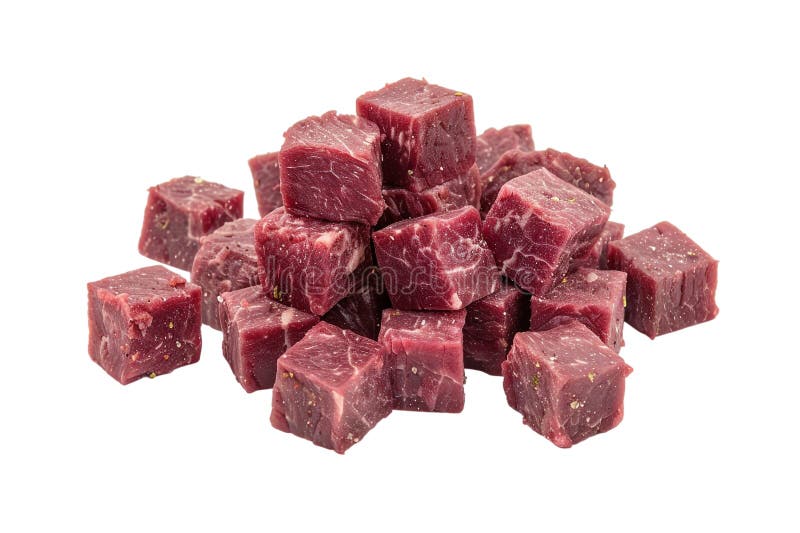 Beef Cubes Isolated on Transparent Background Stock Illustration ...