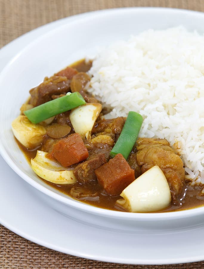 Beef curry rice stock image. Image of green, meal, cuisine - 37796001