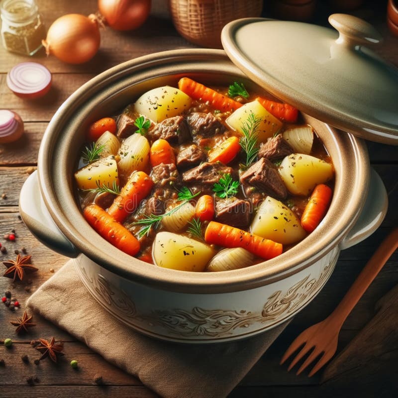 Beef Curry with Vegetable on Top Stock Illustration - Illustration of ...