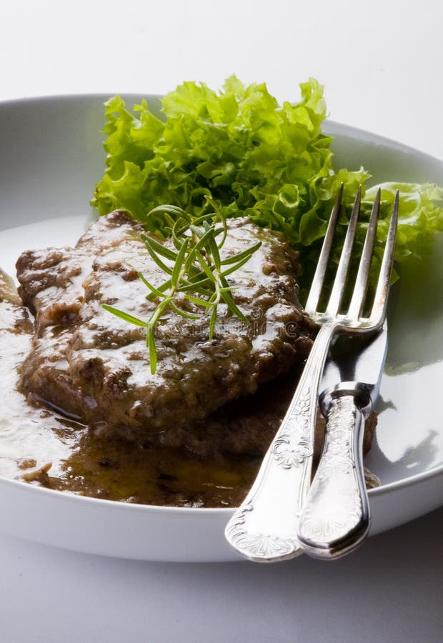 Beef cutlets stock image. Image of lettuce, lunch, rosemary - 23839357