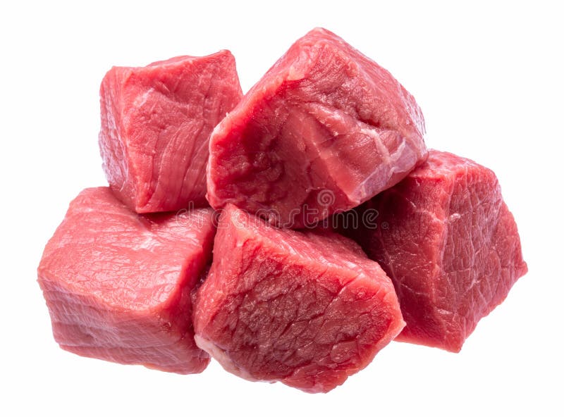 Beef Cuts Isolated on White Background. File Contains Clipping Paths ...