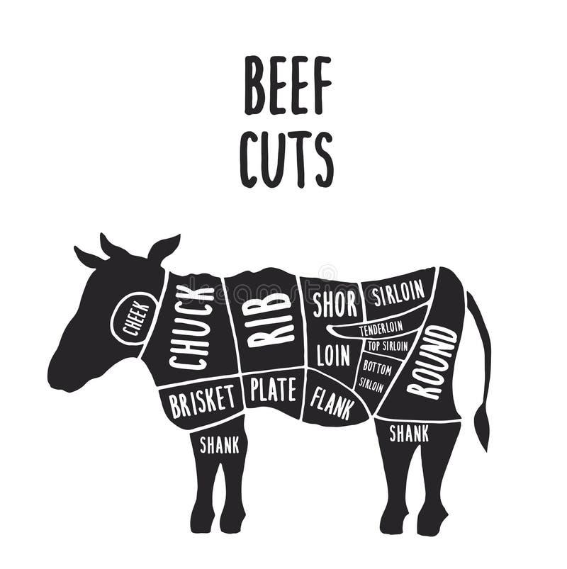 Beef Cuts Outline Stock Illustrations – 252 Beef Cuts Outline Stock ...