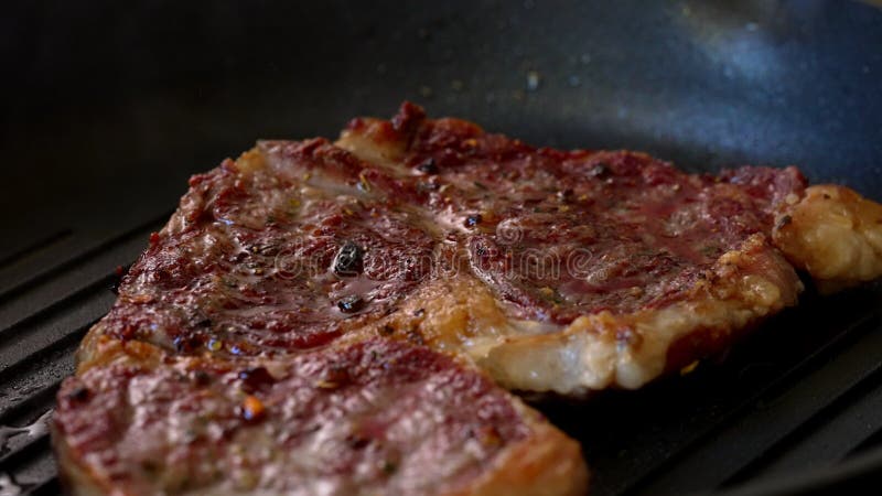 Beef entrecote stock footage. Video of mignon, grilled - 257063282