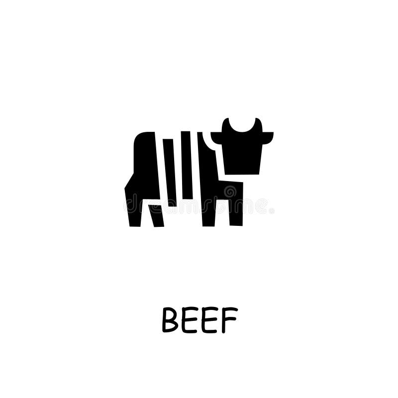 Beef flat vector icon stock illustration. Illustration of design ...