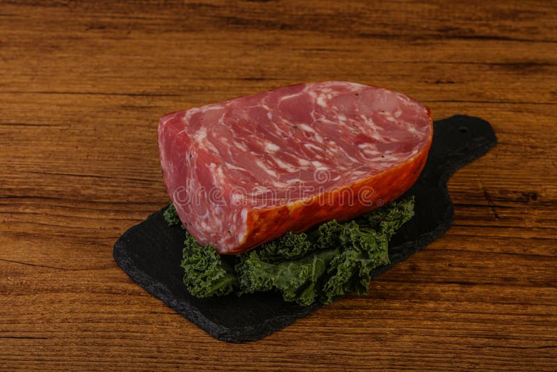 Beef ham piece over board stock image. Image of beef - 202148535