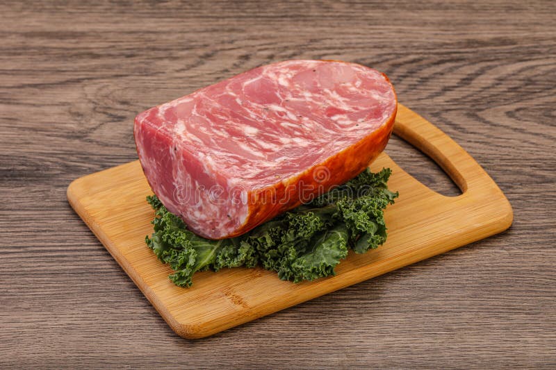 Beef ham piece over board stock image. Image of breakfast - 206300563