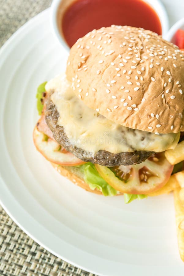 Beef hamburger stock photo. Image of hamburgers, cheddar - 90678410