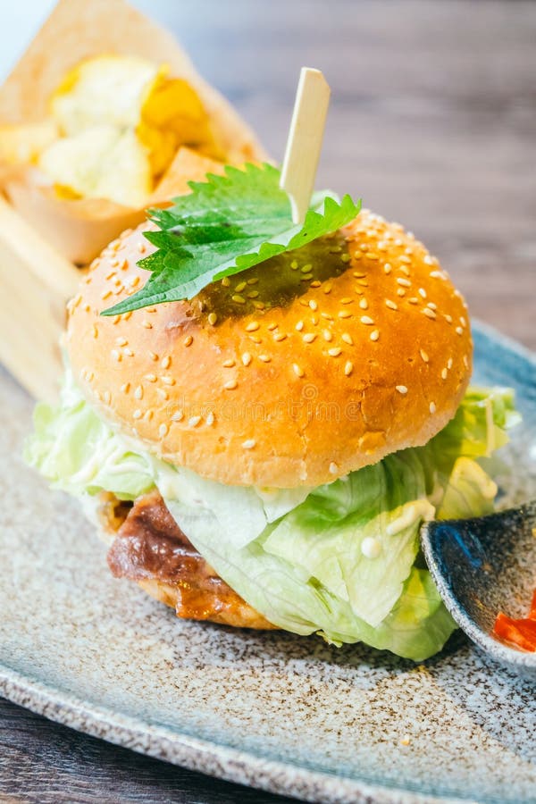 Beef hamburger stock photo. Image of wood, lunch, burger - 93267432