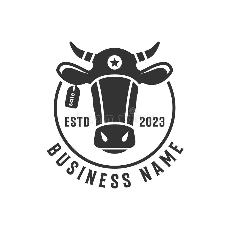 Cow Head, Fresh Beef Organic Meat. Hand Drawn Sketch in a Graphic Style ...