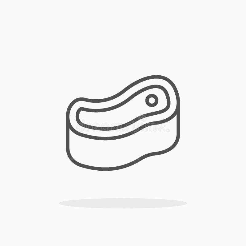 Beef Icon. Editable Stroke. Outline Black Style Stock Vector ...