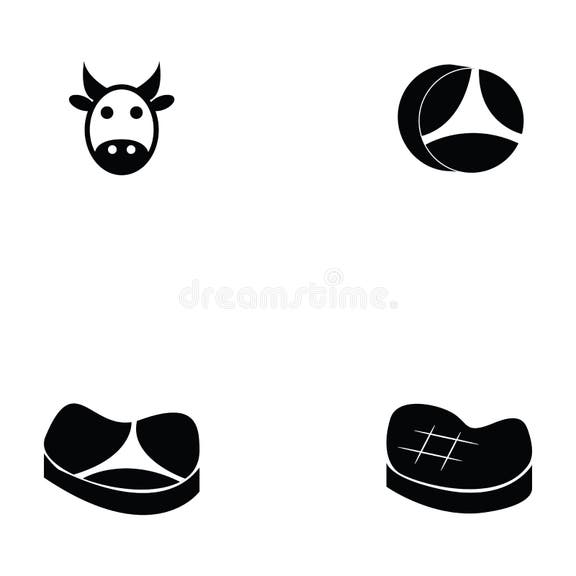 Beef icon set stock vector. Illustration of black, burger - 107346075