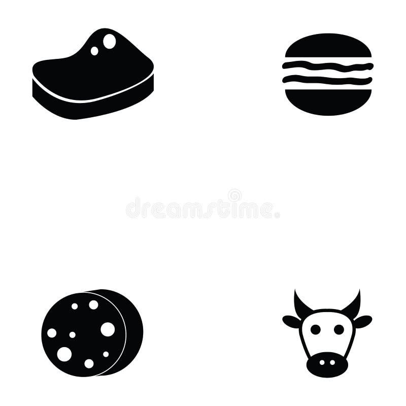 Beef icon set stock vector. Illustration of plate, barbecue - 107346238