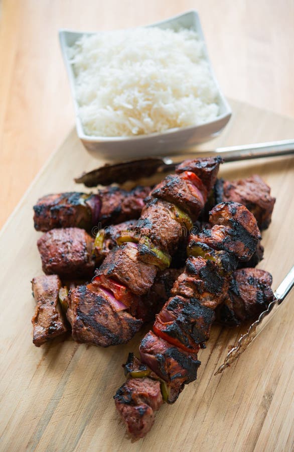 Beef kebab and rice stock image. Image of pepper, kebab - 31808255