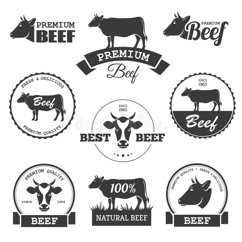Vector Beef Logo, Icons, Charts and Design Elements Stock Vector ...