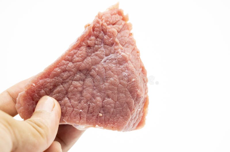 Beef Leg Slice Close Up Isolated on White Background, Selective Focus ...