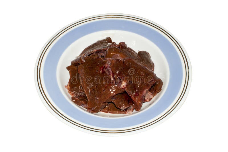 Raw Beef Liver on a White Background.Fresh Beef Liver Top View.Beef ...