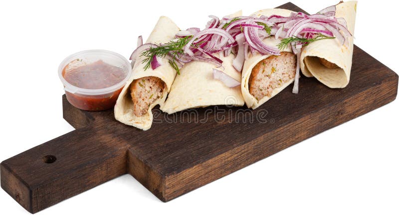 Beef Lula Kebab Wrapped in Pita Bread Stock Photo - Image of cuisine ...