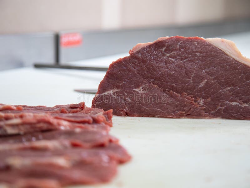 Beef Meat in the Market Showcase Stock Image - Image of supermarket ...