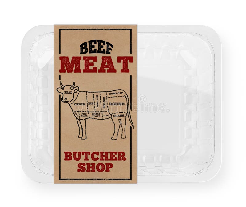 Beef Meat Polystyrene Packaging Stock Photo - Image of transparent ...