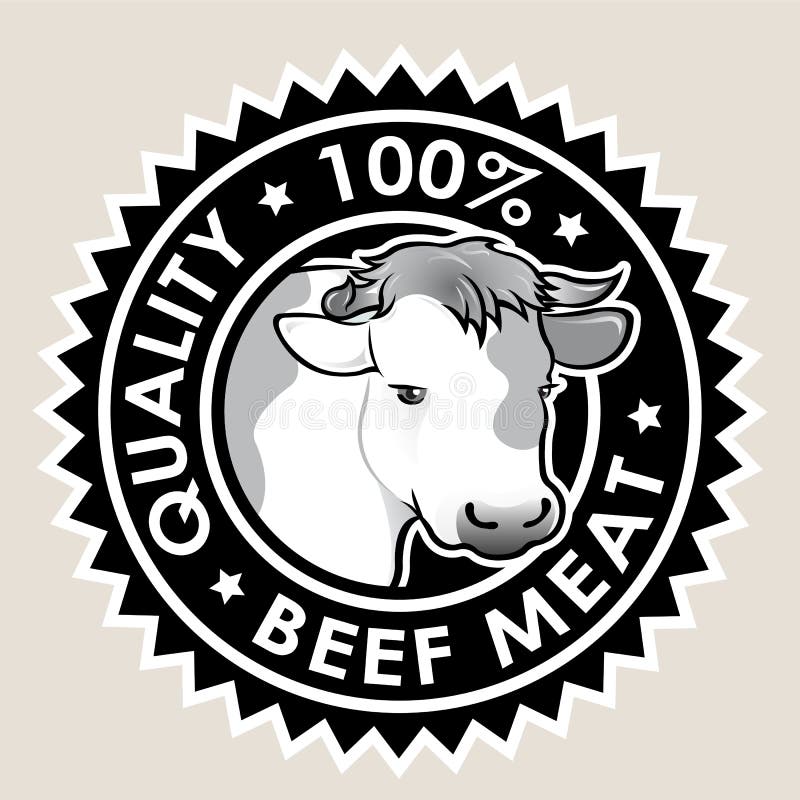 Beef Meat Quality 100 Seal stock vector. Illustration of bezel - 25032374