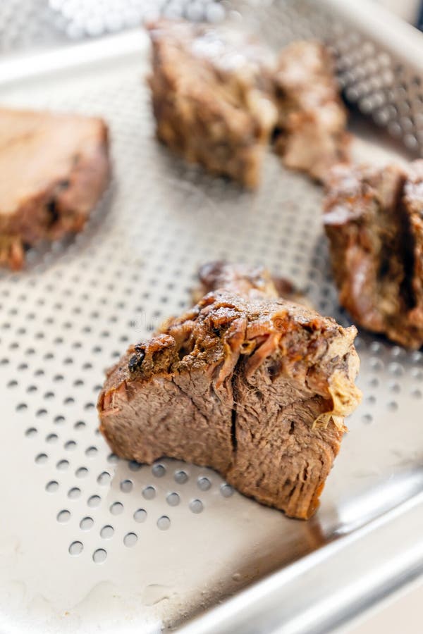 Beef meat on tray stock photo. Image of slice, rost, commercial - 87086334