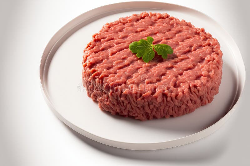 Beef Mince in Raw Condition, Isolated on a White Background. Up Close ...