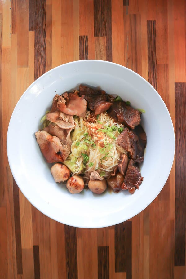 Beef Noodles, Chinese Noodles or Noodles without Soup Stock Image ...