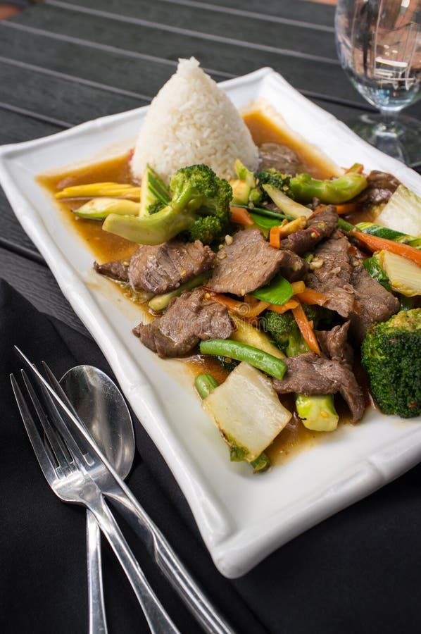 Beef Pad Pak stock photo. Image of beans, cuisine, carrots - 99901136