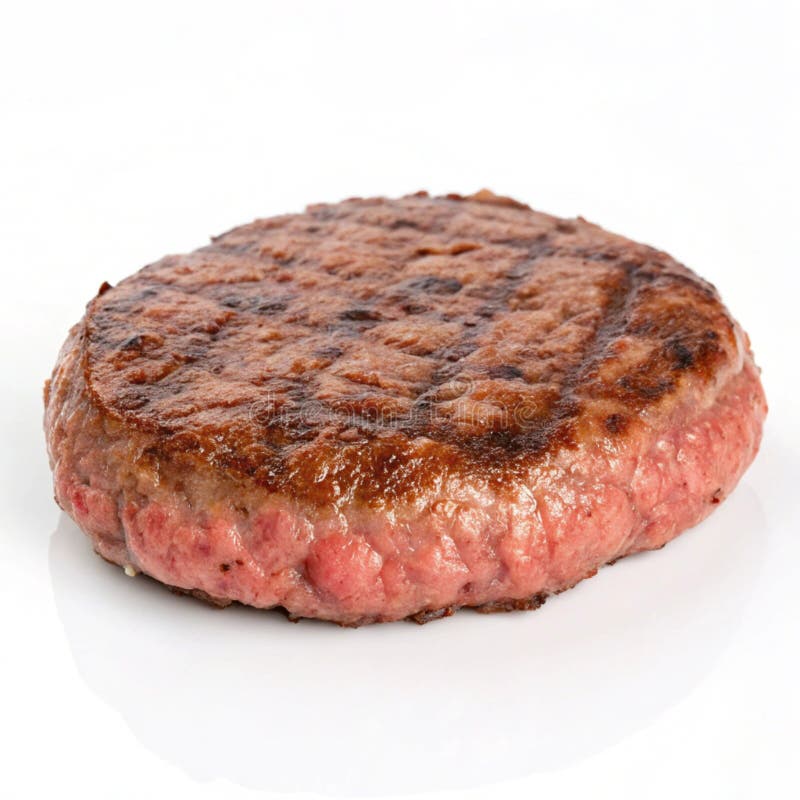 Beef Patty Isolated on White Background Stock Illustration ...