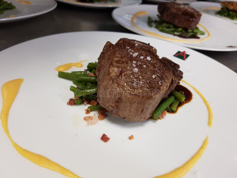 Fine dining food stock image. Image of beef, plate, handmade - 141533849
