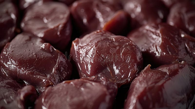 Beef, pork raw fresh liver stock illustration. Illustration of poultry ...