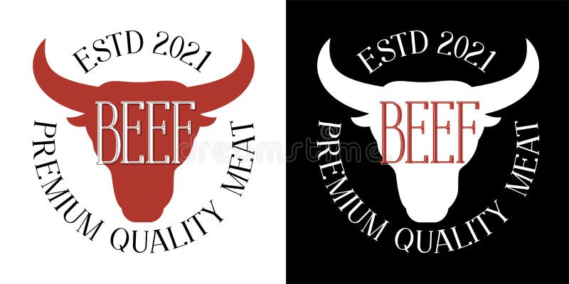 Beef Bull Logo. Steak Grilled and Bbq Meats Logo Stock Vector ...