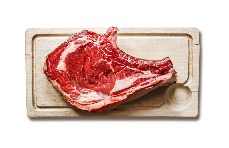 Beef Prime Rib on a Cutting Board Stock Image - Image of isolated ...