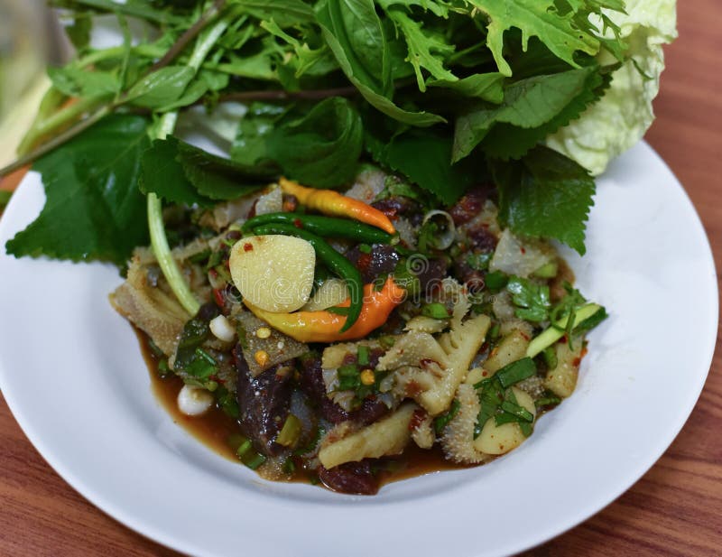 Beef Raw Spicy Salad Asian Food Stock Photo - Image of chilli, gourmet ...