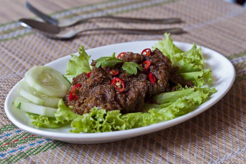 Ethnic Asian Food, Beef Curry Rendang Stock Photo - Image of gourmet ...