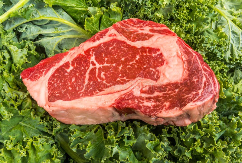 Beef Rib Eye on the Salad Leafs Stock Image - Image of premium, dinner ...