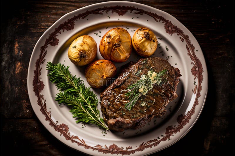 Beef Rib Eye Steak Tasty And Delicious Juicy Flavor Meat Ai Generated Stock Illustration