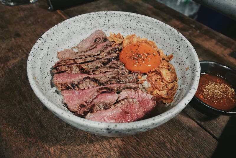 Beef Rice Bowl stock image. Image of menu, signature - 152570819