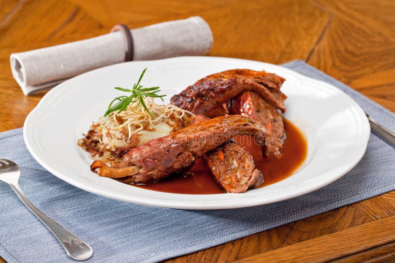 Beef Rouladen stock photo. Image of meal, vegetable, main - 24866578