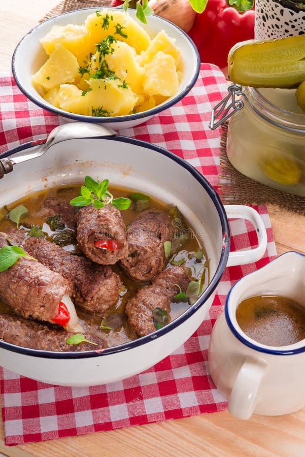 Beef rouladen stock photo. Image of poland, food, cooking - 40383218