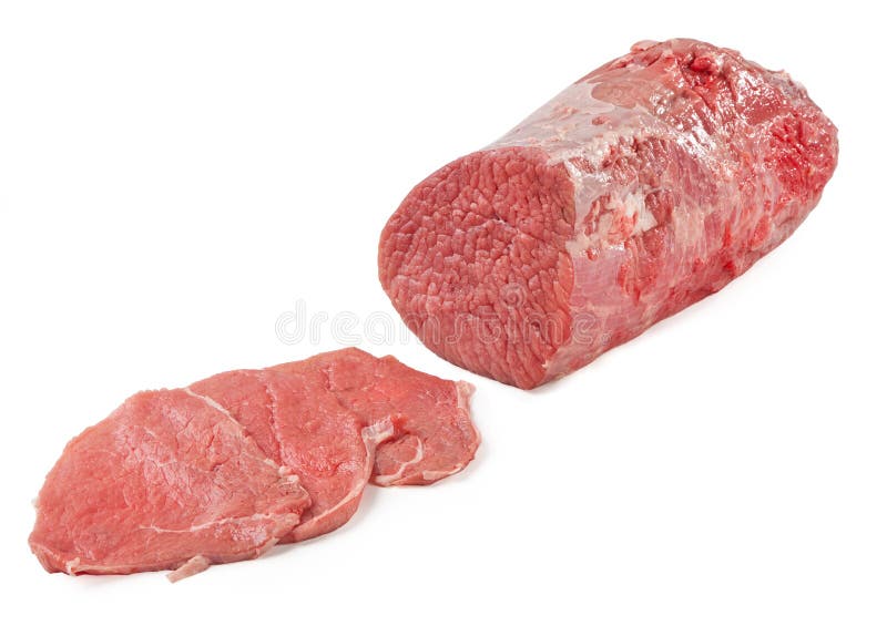 Beef Round `Girello` Isolated on White Background Stock Photo - Image ...