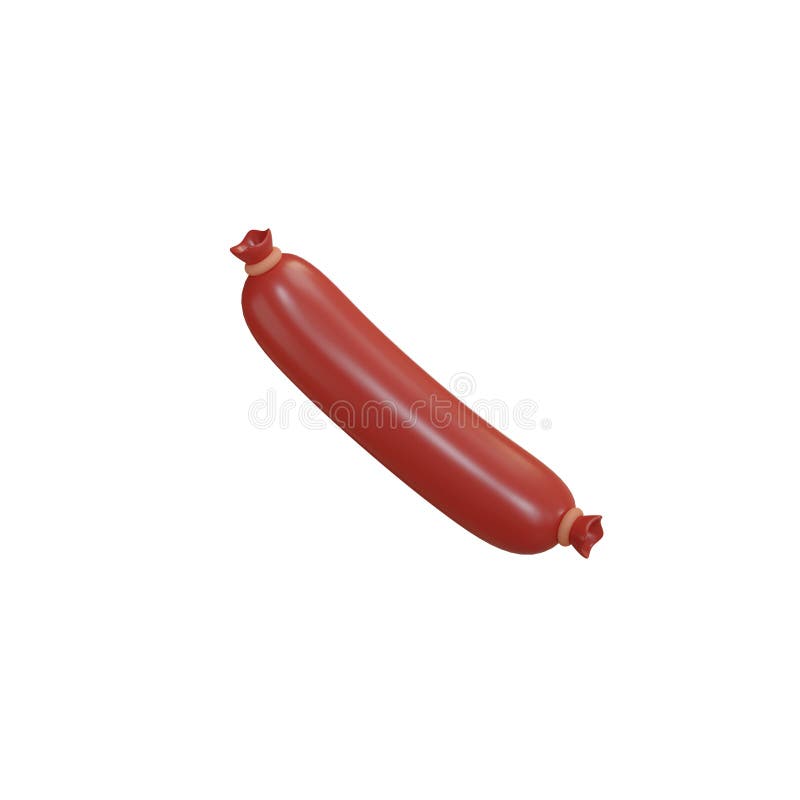 Beef sausage 3D icon stock illustration. Illustration of blood - 267944408