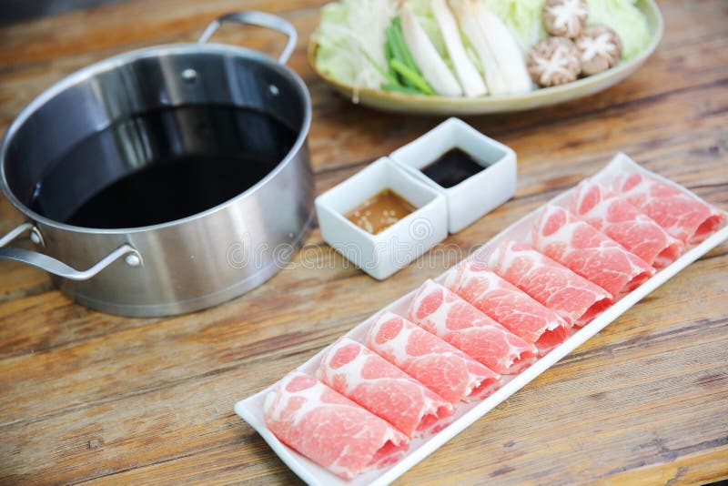 Beef set shabu shabu stock photo. Image of cook, asia - 136965130