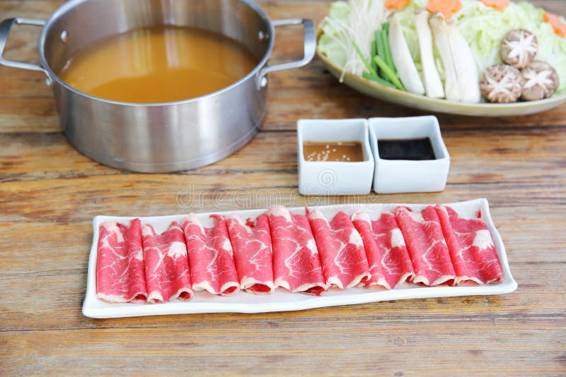 Beef set shabu shabu stock photo. Image of food, sukiyaki - 136965492