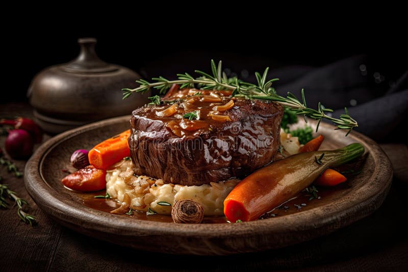 Beef Shin Dish. Generative AI Stock Illustration - Illustration of dish ...