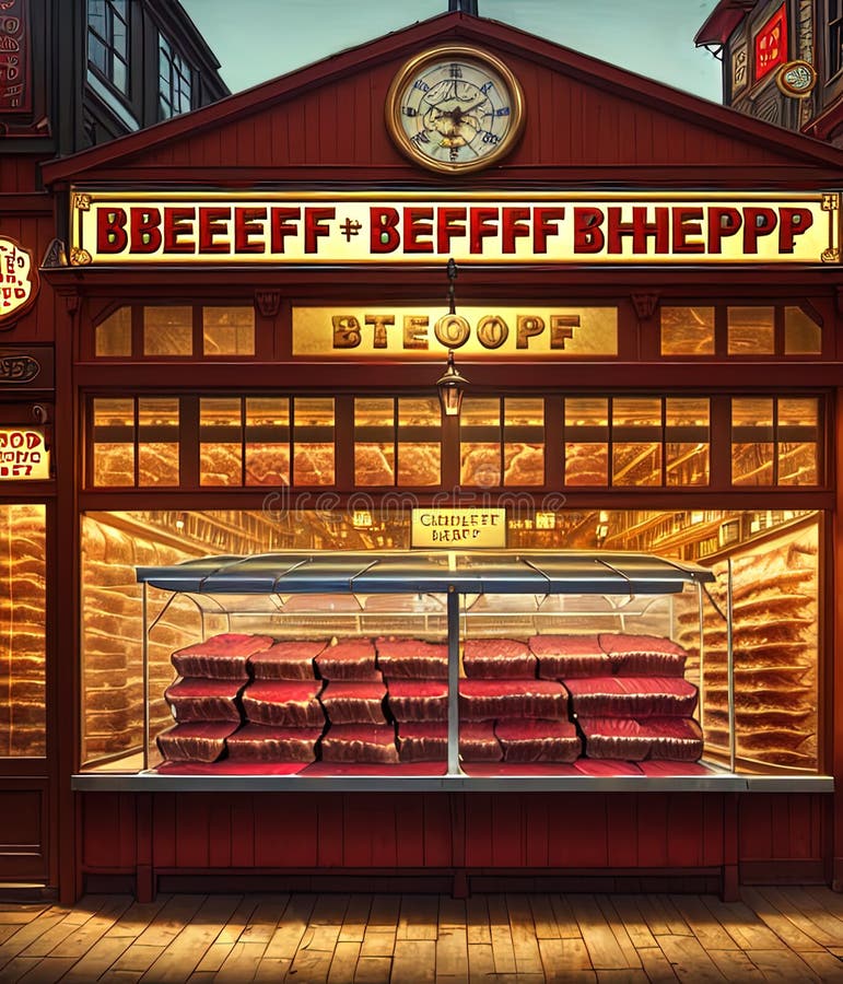 Beef Shops Commercial Business. Generative AI. Stock Photo - Image of ...