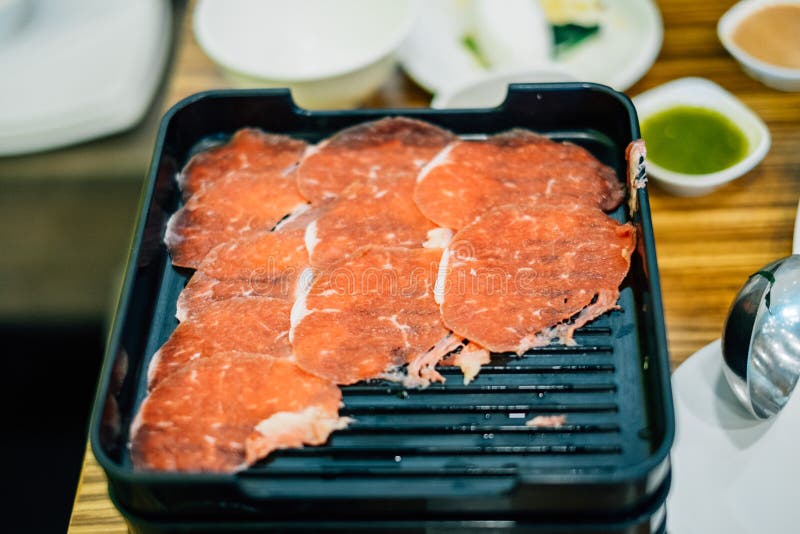 Beef slice in dish stock image. Image of meal, fried - 93670921