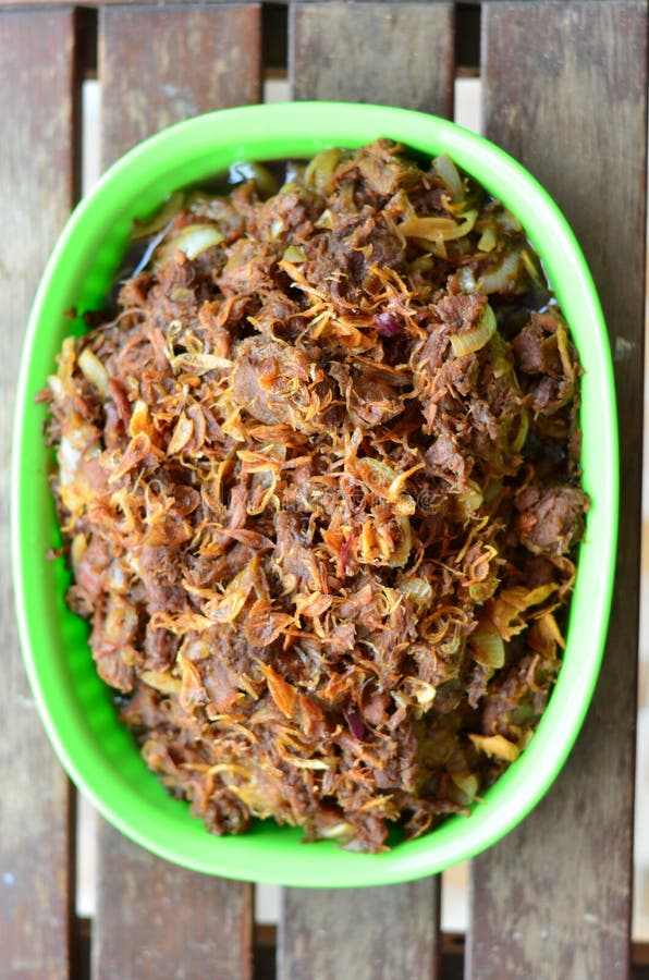 Beef Slice with Fried Onion. Traditional Food from Indonesia Stock ...