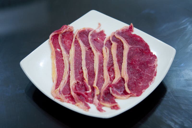Beef slice for Steamboat stock image. Image of fresh - 61885243