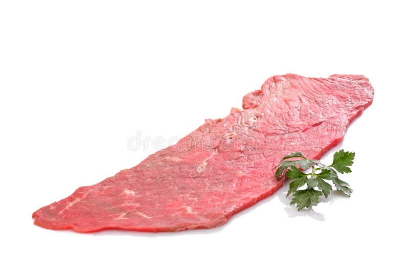Beef Slice Topside for Roll Stock Photo - Image of preparation, white ...
